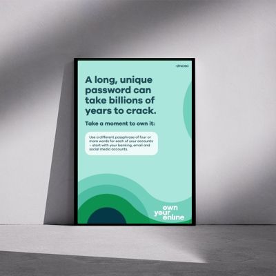 Take a moment to own it password poster - Own Your Online